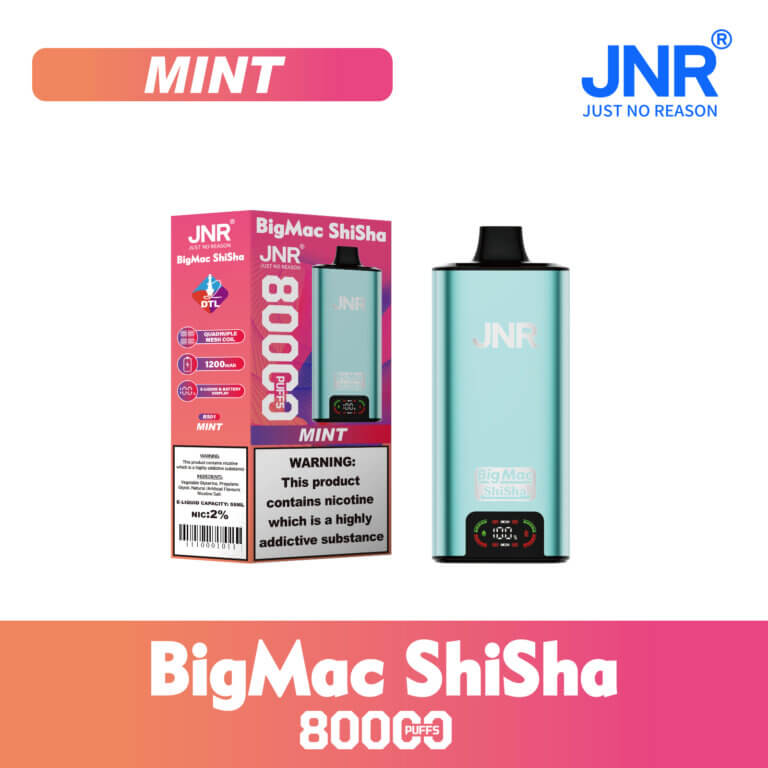 JNR Big Mac Shisha 80000 Puffs Einweg Vape Züge Quad Mesh Coil - ShopVaper